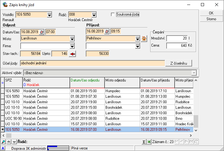Kniha jízd | KSH-Data